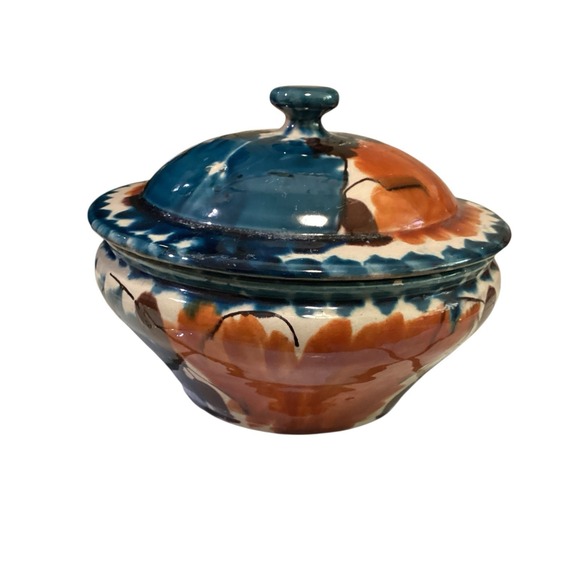 Art | Vintage Pottery Trinket Box With Lid 5 Inches As Is | Poshmark